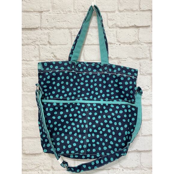 thirty-one | Bags | Thirty One Retro Metro Navy Lotsa Dots Large Tote ...